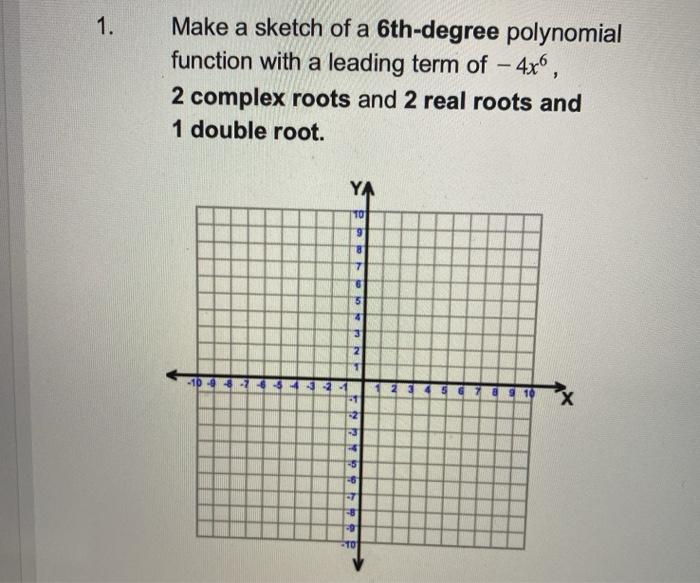 Solved 1. Make a sketch of a 6th-degree polynomial function | Chegg.com