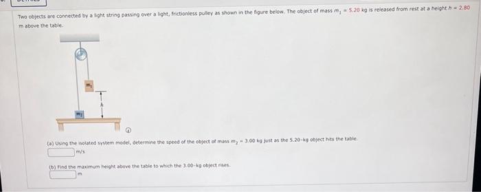 Solved Two Objects Are Connected By A Light String Passing