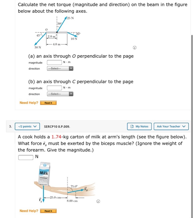 Solved Calculate the net torque (magnitude and direction) on | Chegg.com