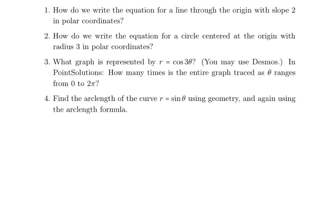 Solved 1. How do we write the equation for a line through | Chegg.com