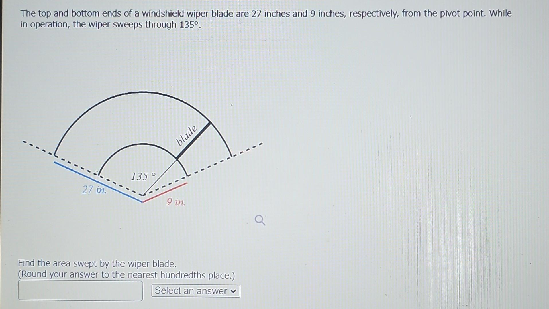 Solved The top and bottom ends of a windshield wiper blade | Chegg.com