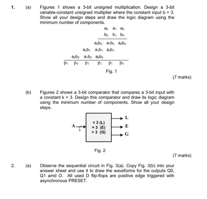 Solved 1. (a) Figures 1 shows a 3-bit unsigned | Chegg.com