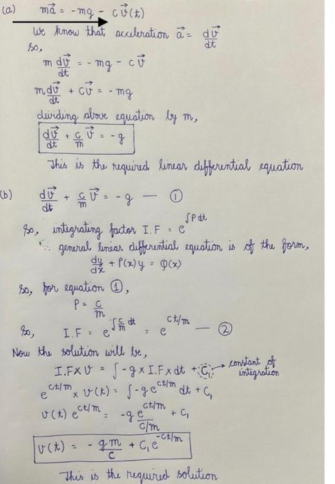 Solved for differential equations. using this info. solve | Chegg.com