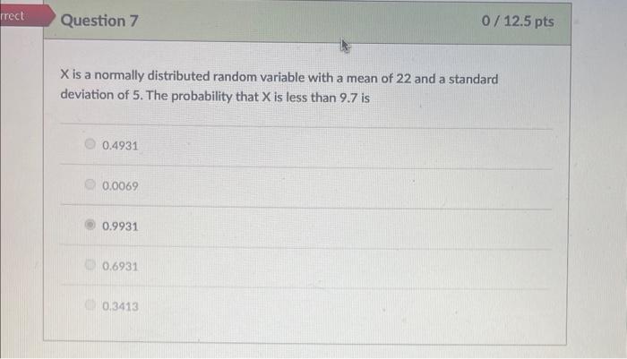Solved X is a normally distributed random variable with a | Chegg.com