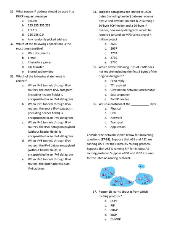Solved What source IP address should be used in a DHCP | Chegg.com