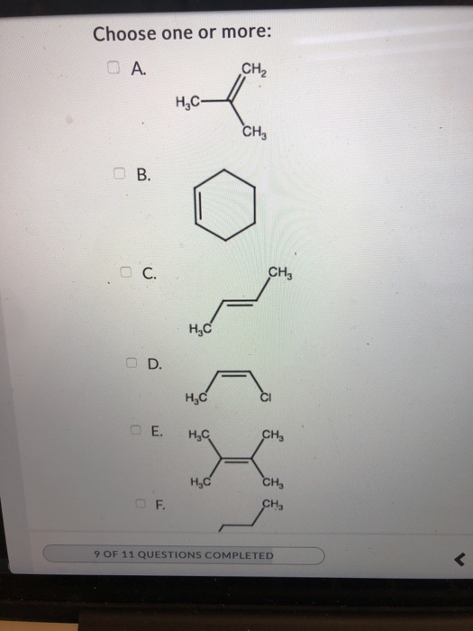 Solved choose all of the molecules that can have both cis | Chegg.com