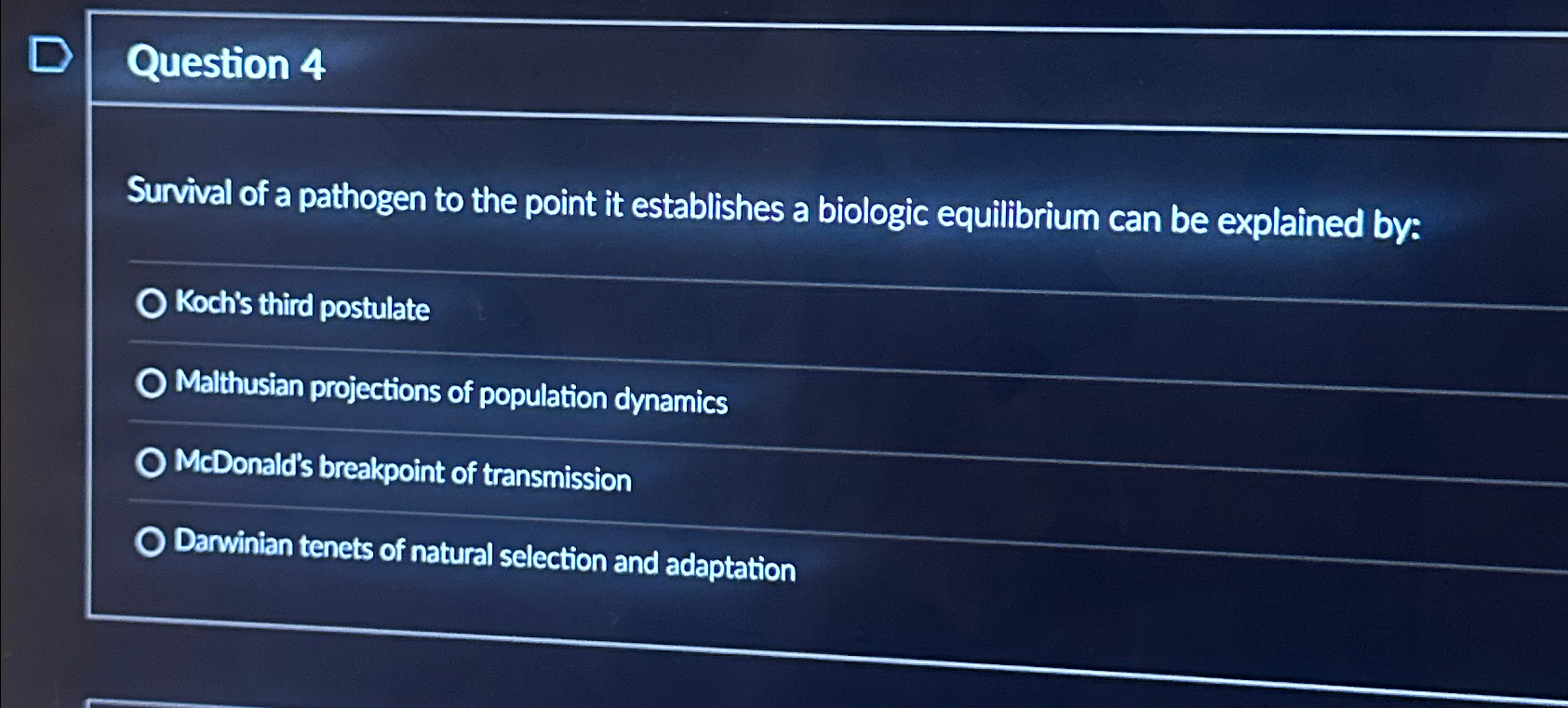 Solved Question 4Survival of a pathogen to the point it | Chegg.com