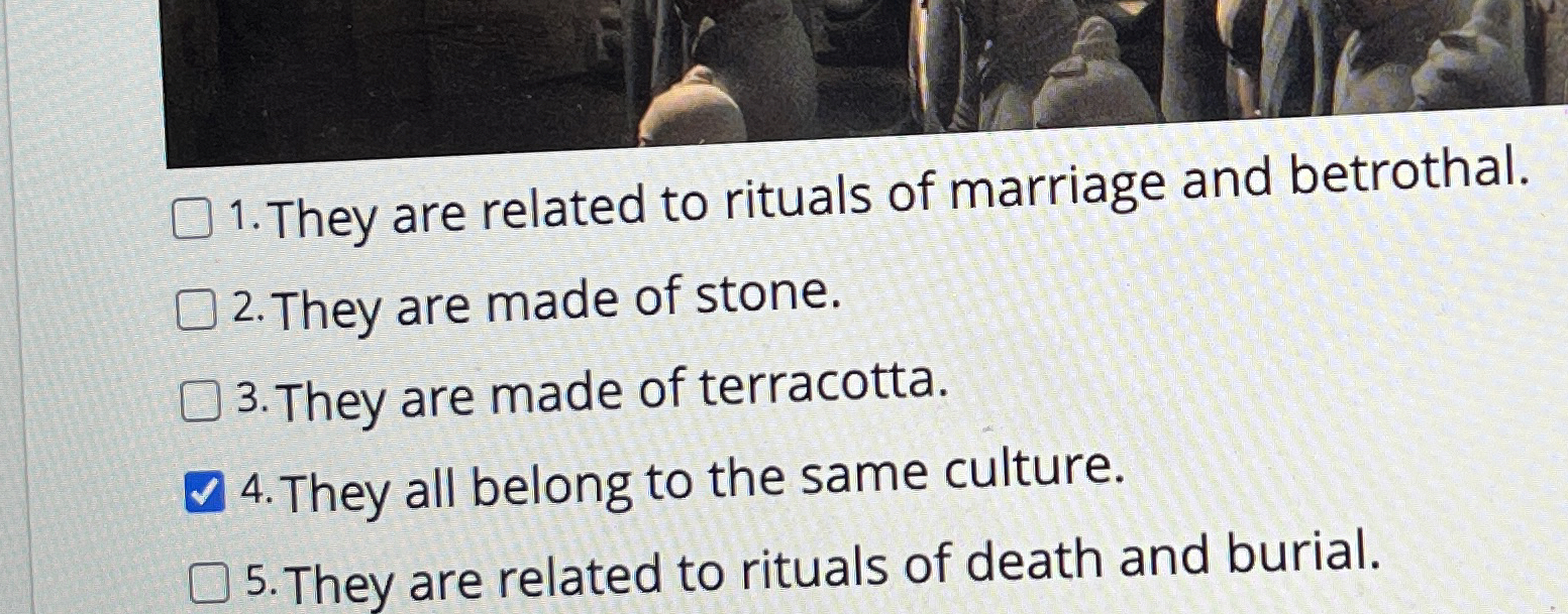 Solved 1.They are related to rituals of marriage and | Chegg.com
