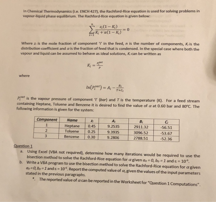 Solved In Chemical Thermodynamics (ie. ENCH 427), the | Chegg.com