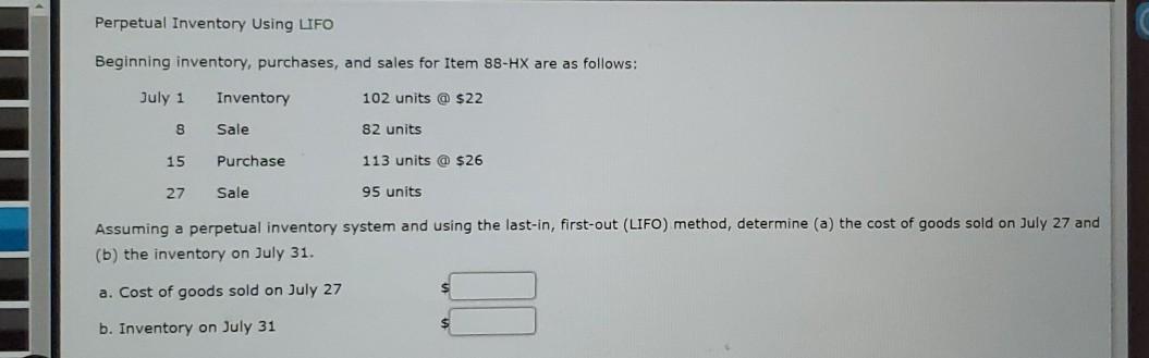 Solved Perpetual Inventory Using Weighted Average Beginning | Chegg.com