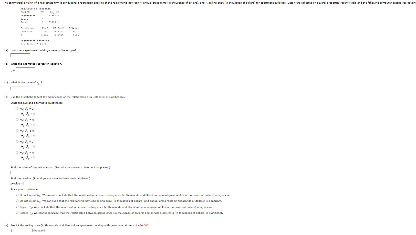 Solved (a) ﻿How many apartment buildings were in ﻿the | Chegg.com