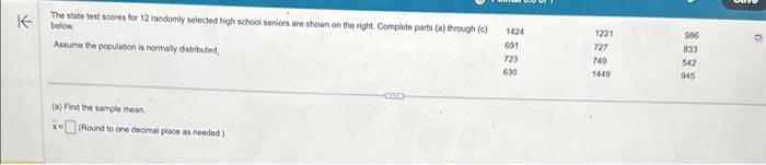 Solved part B: find the sample standard deviation Part C: | Chegg.com