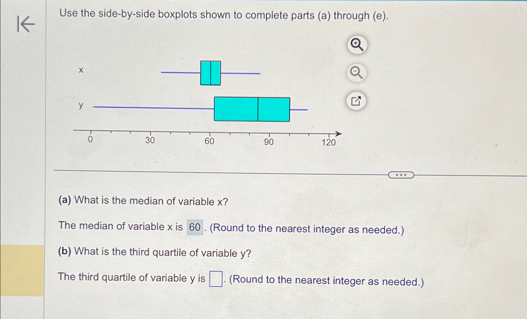 Solved Use the side-by-side boxplots shown to complete parts | Chegg.com