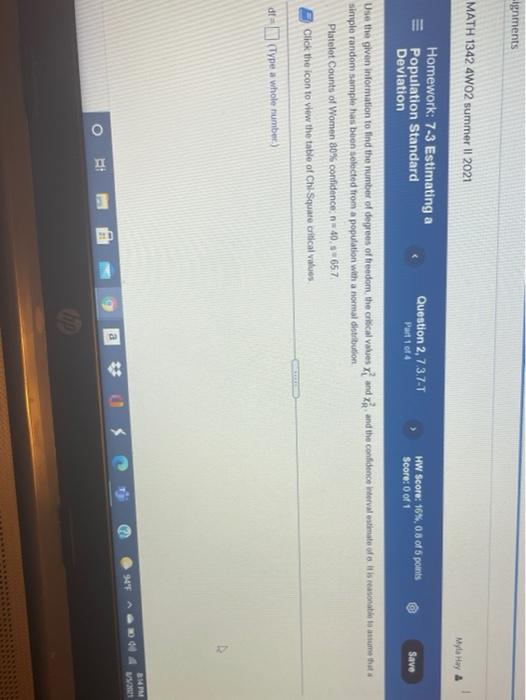 Solved ignments MATH 1342 4WO2 summer il 2021 Myla Hay & | Chegg.com