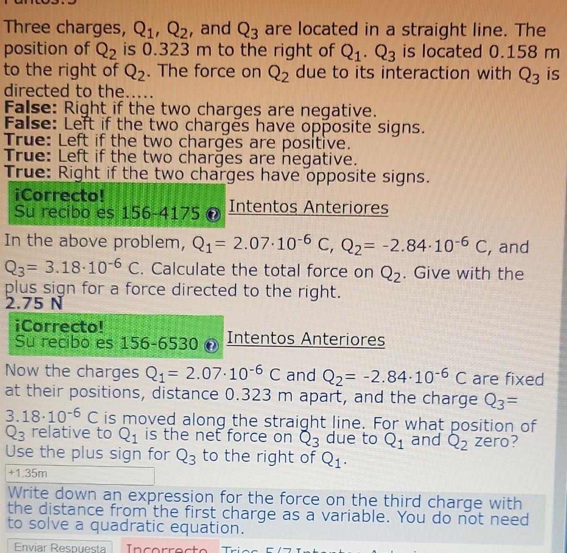 Solved Three charges, Q1,Q2, and Q3 are located in a | Chegg.com