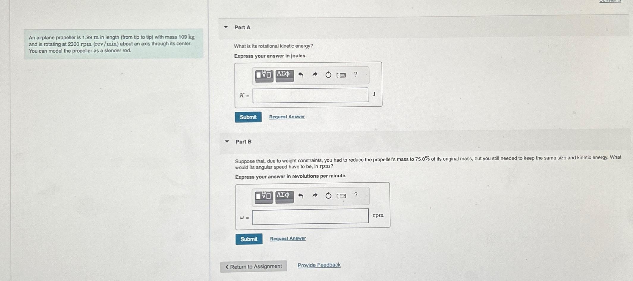 Solved An airplane propeller is 1.99m ﻿in length (from tip | Chegg.com