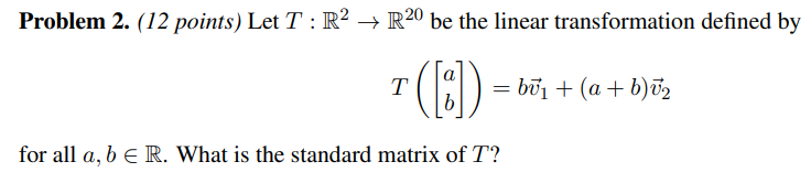 Solved Problem 2 12 Points Let Tr2 R20 Be 4115