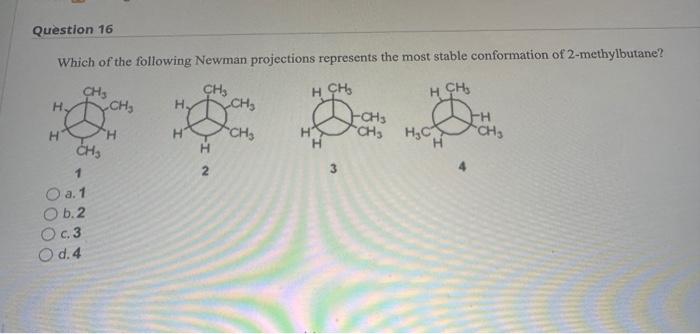 Solved Which of the following Newman projections represents | Chegg.com