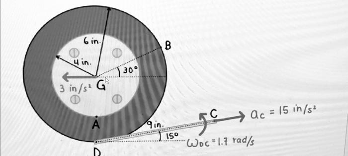 Solved hi i need help solving for the angular acceleration | Chegg.com