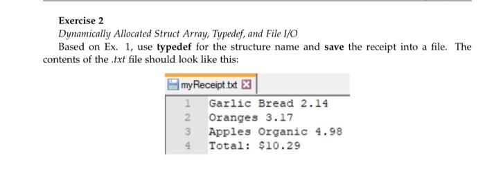 Solved Exercise 1 Dynamically Allocated Struct Array You | Chegg.com