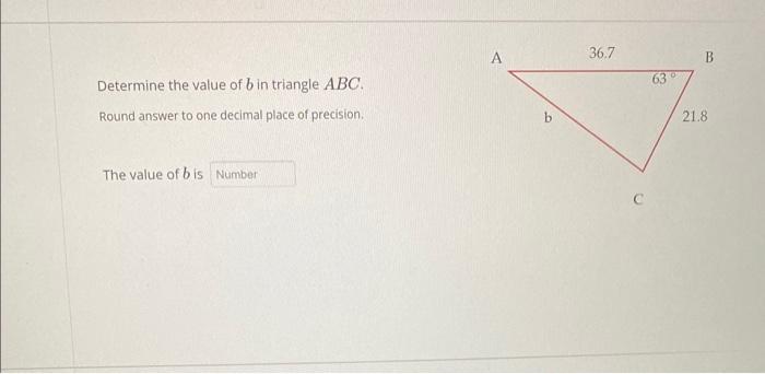 Solved Determine the value of b in ABC. Round answer to one | Chegg.com