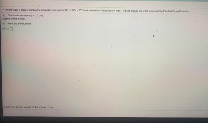 Solved Write a linear cost function for the situation. | Chegg.com