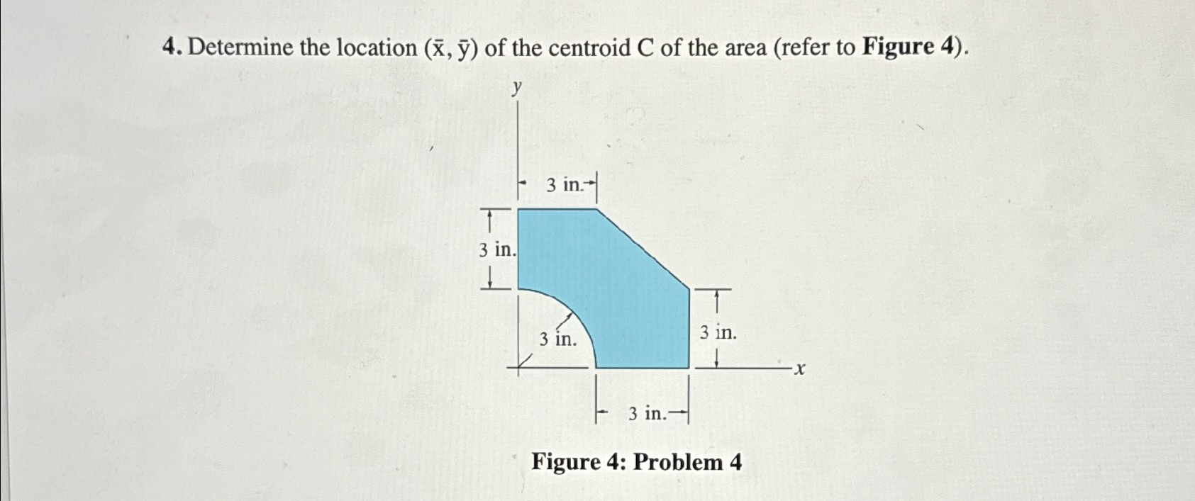 Solved Determine the location ( x‾,bar (y) ﻿of the centroid | Chegg.com