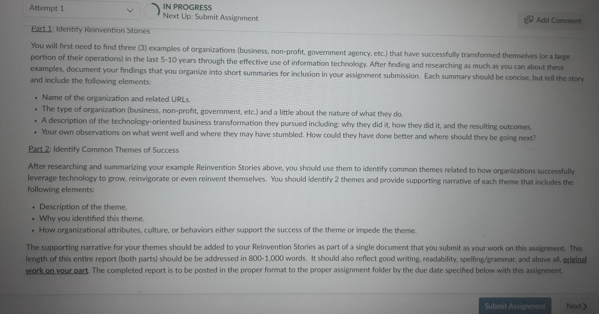 Solved Attempt 1 Part 1: Identify Reinvention Stories You | Chegg.com