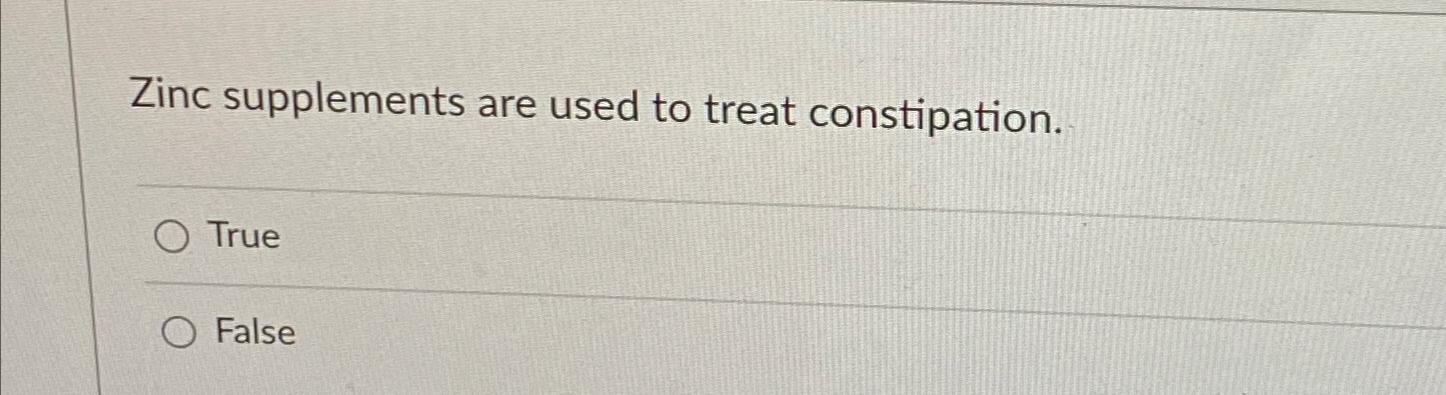 Solved Zinc supplements are used to treat | Chegg.com