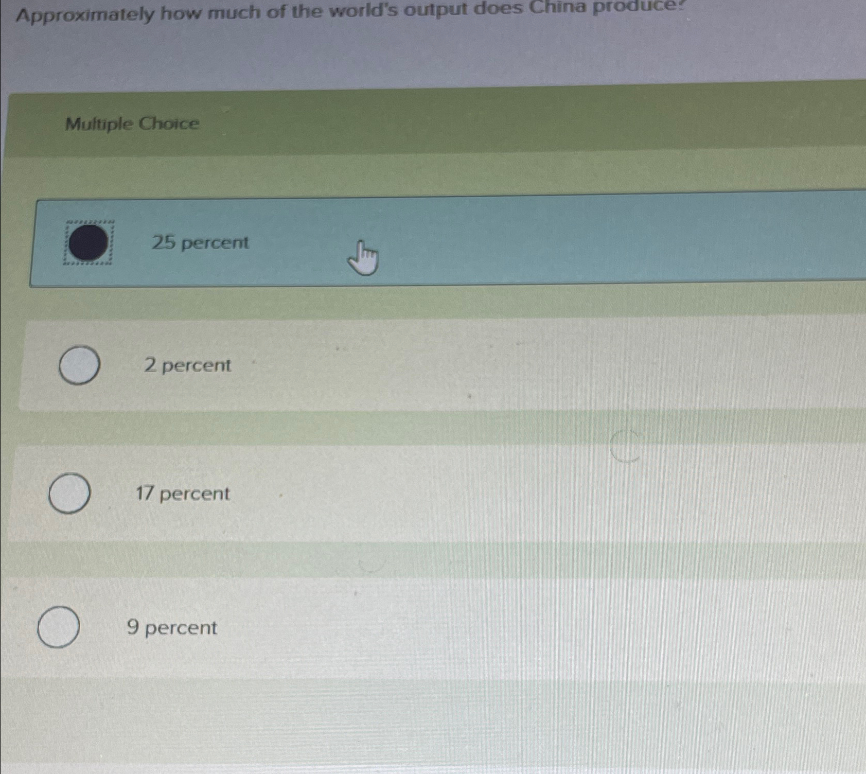 Solved Approximately how much of the world's output does | Chegg.com