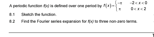 Solved A periodic function f(x) ﻿is defined over one period | Chegg.com