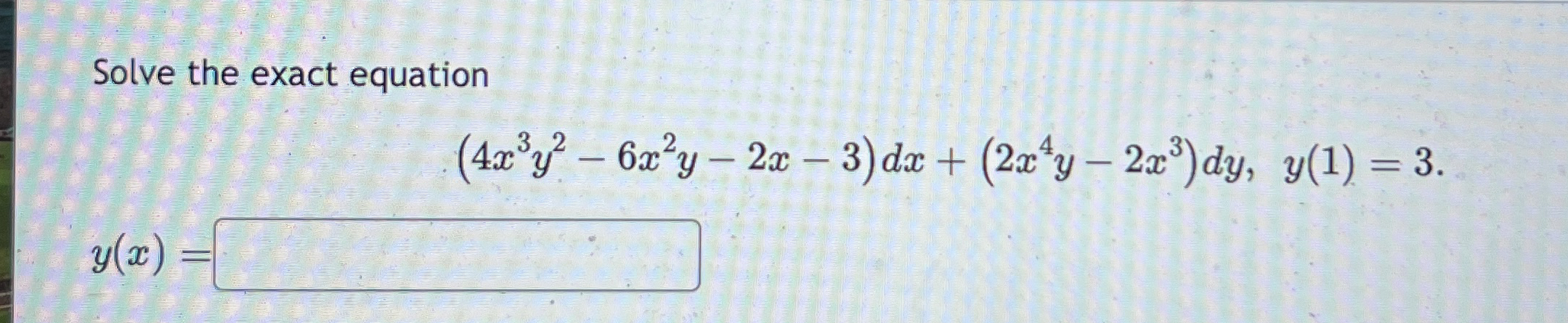 Solve the exact | Chegg.com