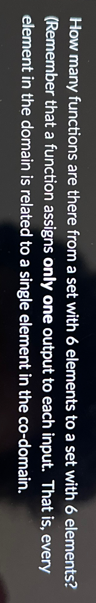 How many functions are there from a set with 6 | Chegg.com