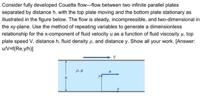 Solved Consider fully developed Couette flow-flow between | Chegg.com