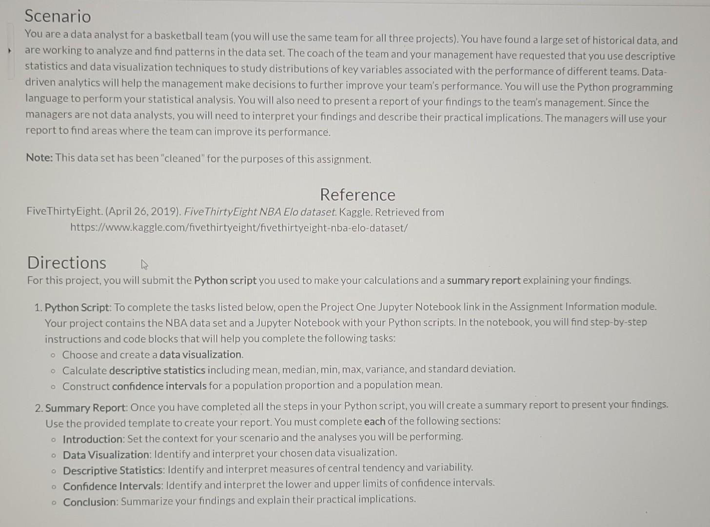 Solved scenario You are a data analyst for a basketball team | Chegg.com