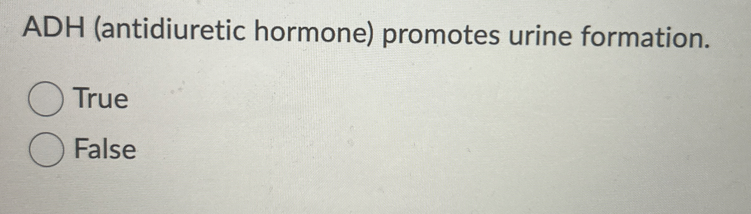 Solved ADH (antidiuretic hormone) ﻿promotes urine | Chegg.com