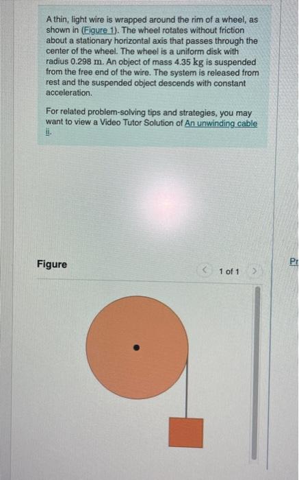 Solved A thin, light wire is wrapped around the rim of a | Chegg.com