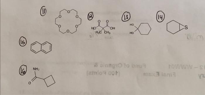 Solved 1. (48 points). Match the following structures to the | Chegg.com