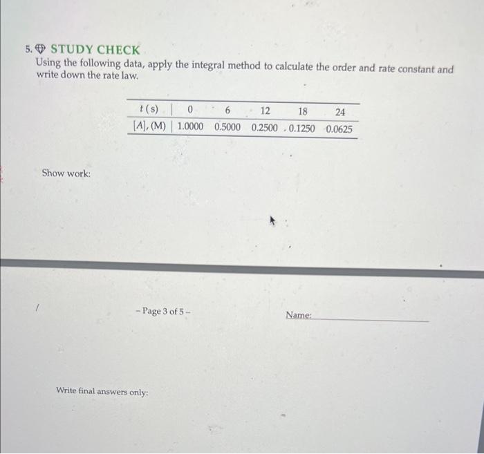 Solved 5. ⊕ STUDY CHECK Using the following data, apply the | Chegg.com