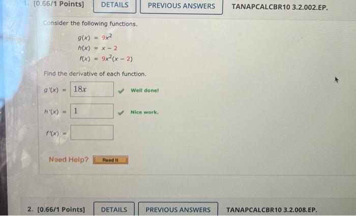 Solved Consider the following functions. | Chegg.com