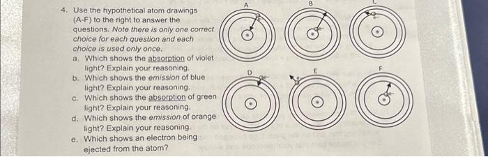 Solved 4. Use the hypothetical atom drawings (A-F) to the | Chegg.com Solved 4. Use the hypothetical atom drawings (A-F) to the | Chegg.com