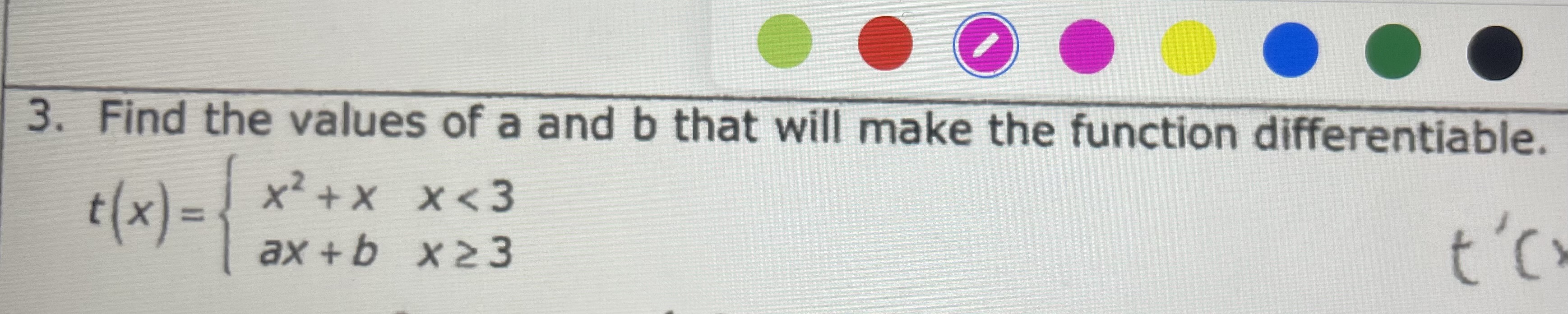 Solved Find the values of a and b ﻿that will make the | Chegg.com