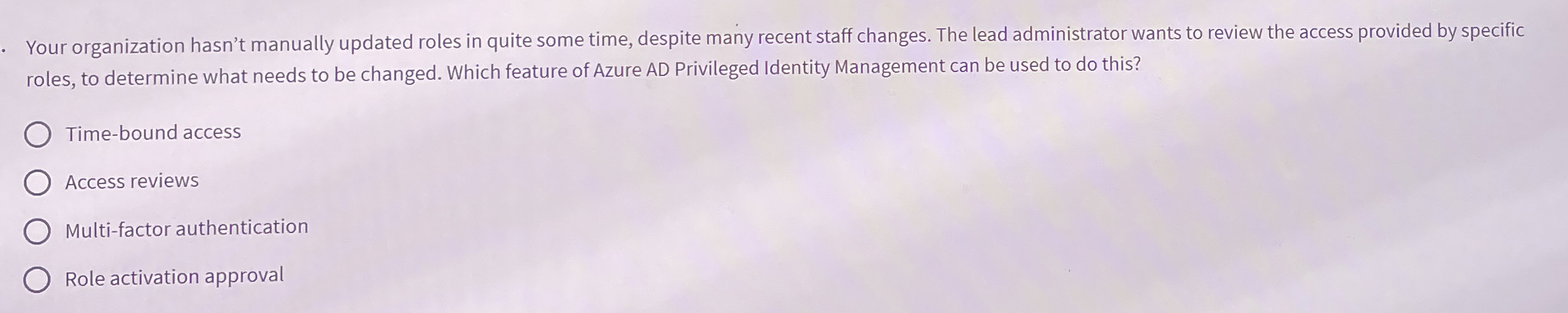 Solved Your organization hasn't manually updated roles in | Chegg.com