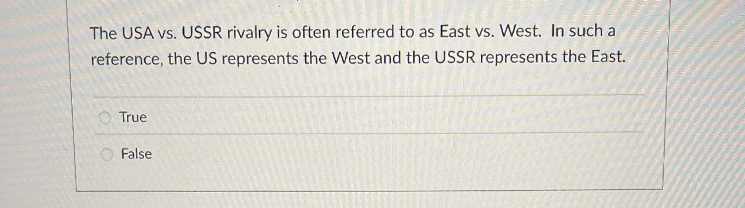 Solved The USA vs. ﻿USSR rivalry is often referred to as | Chegg.com