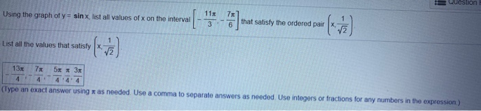 Solved 10x 5x Using the graph of y = cos x, list all values | Chegg.com