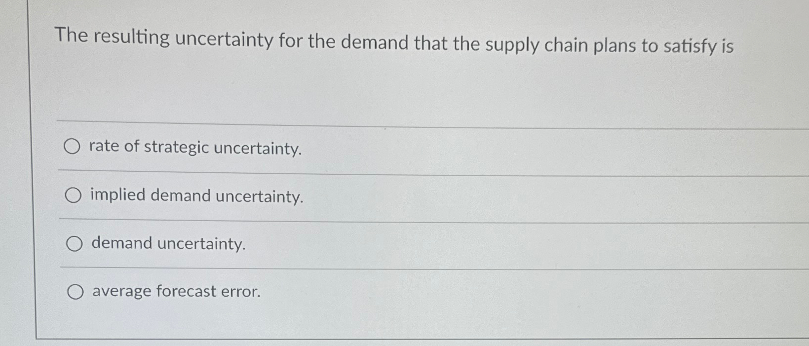 Solved The resulting uncertainty for the demand that the | Chegg.com