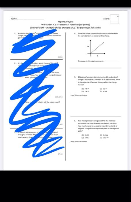 Solved Name: Score Regents Physics Worksheet 4.1.5 - | Chegg.com