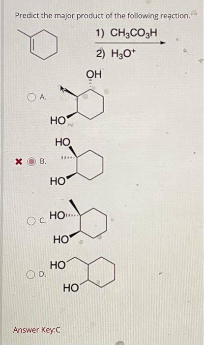 Solved Predict the major product of the following reaction. | Chegg.com