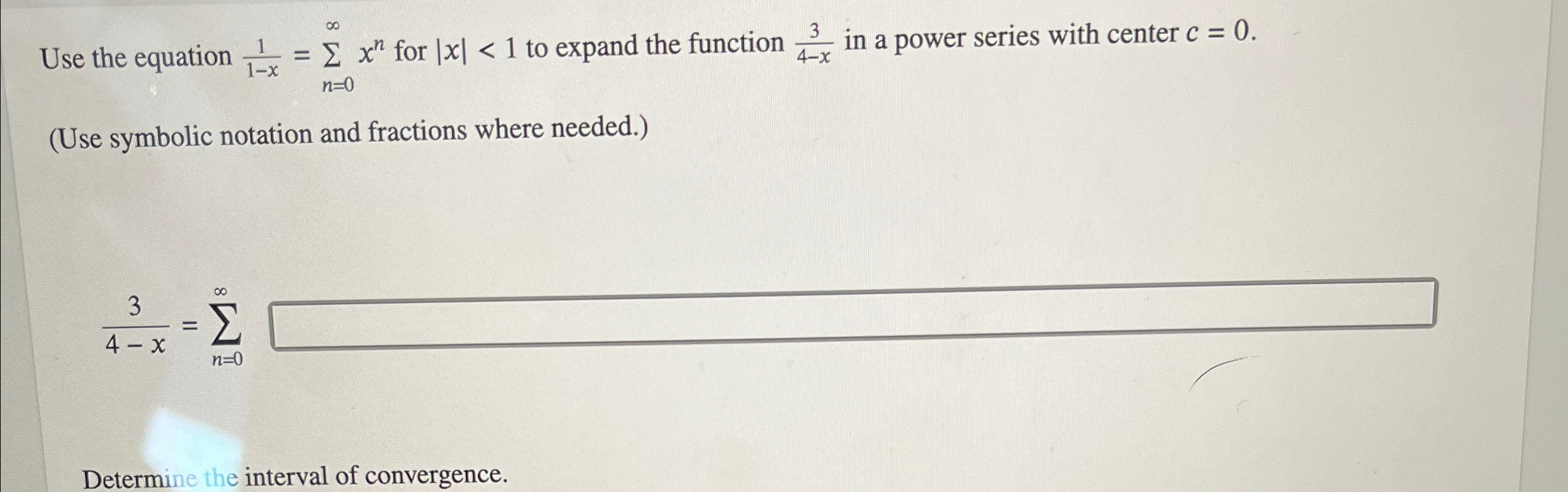 Solved Use the equation 11-x=∑n=0∞xn ﻿for |x|
