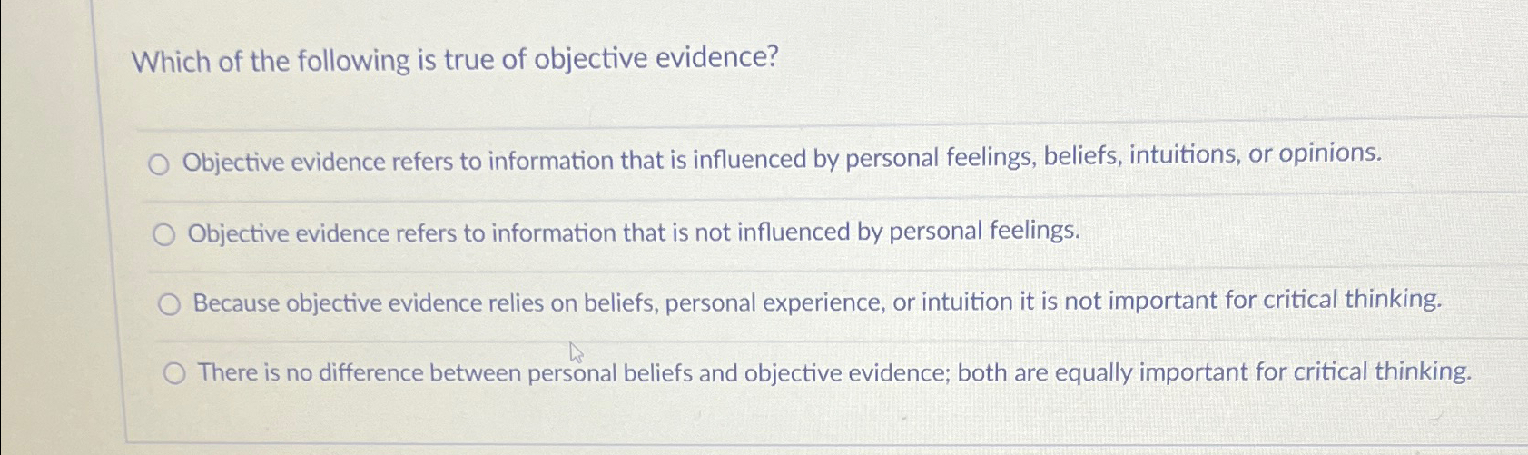 Solved Which of the following is true of objective | Chegg.com